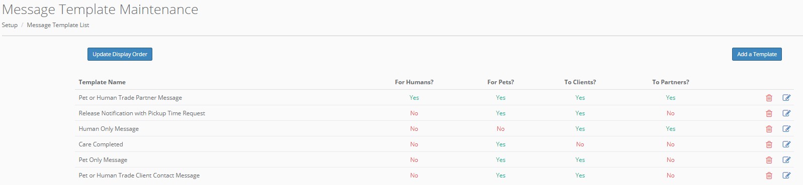 Message Template Maintenance – Halcyon Help