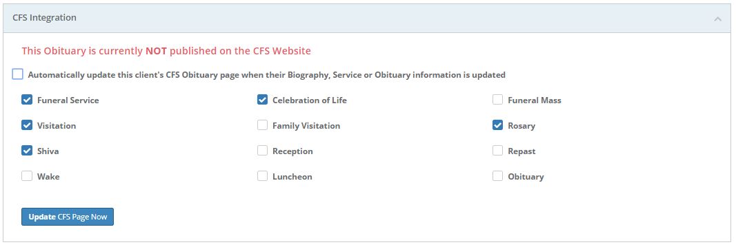 CFS (Consolidated Funeral Services) Integration – Halcyon Help