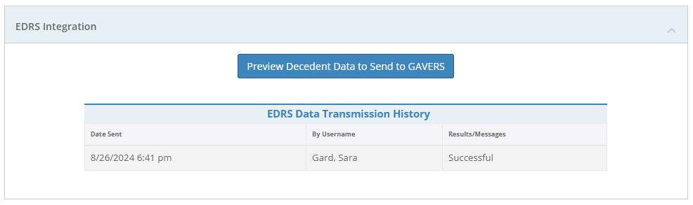 Integration with GAVERS Electronic Death Registry System – Halcyon Help