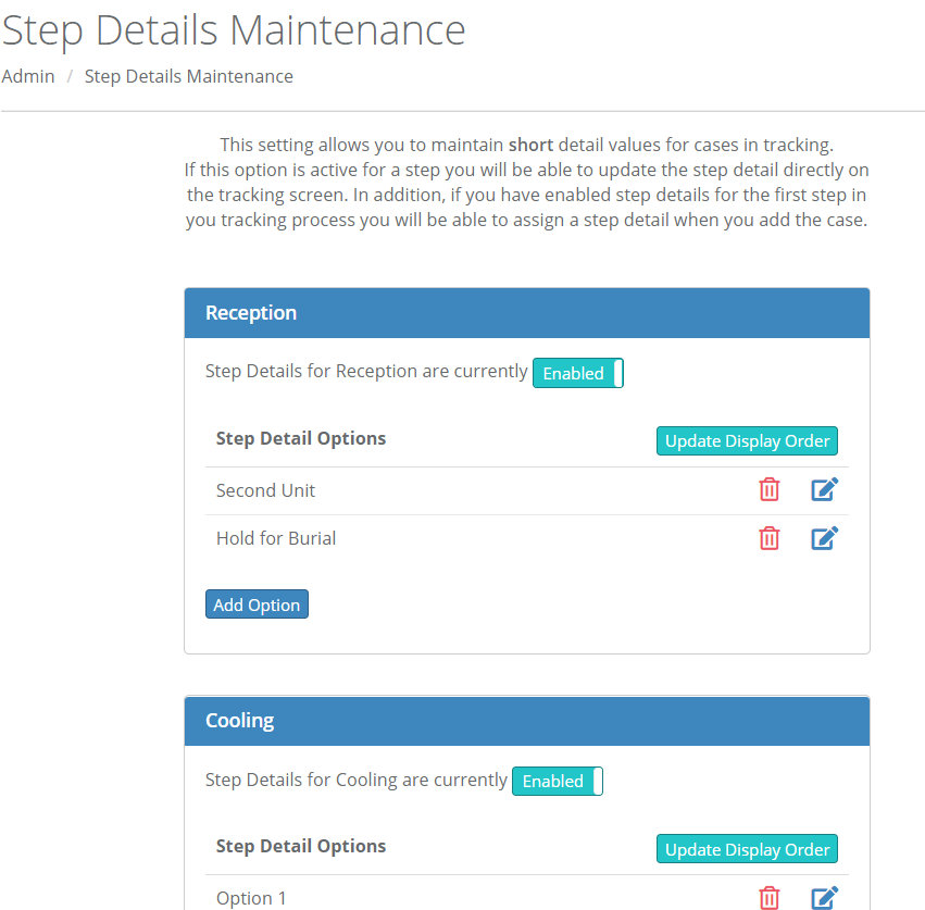 Step Details Maintenance – Halcyon Help