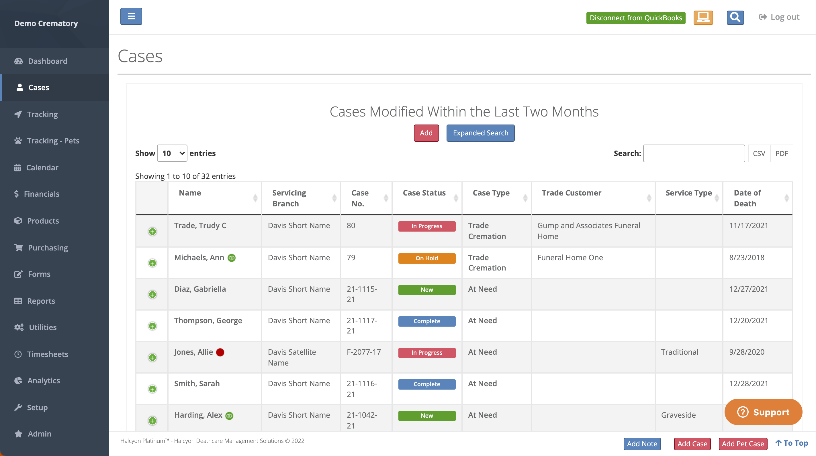 Case Statuses – Halcyon Help