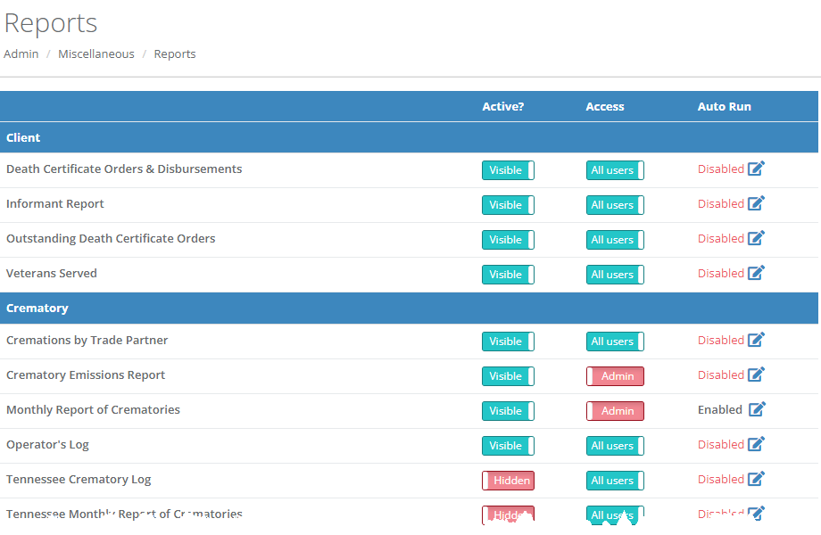 Reports (Administration) – Halcyon Help