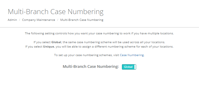 Multi-Branch Case Numbering – Halcyon Help