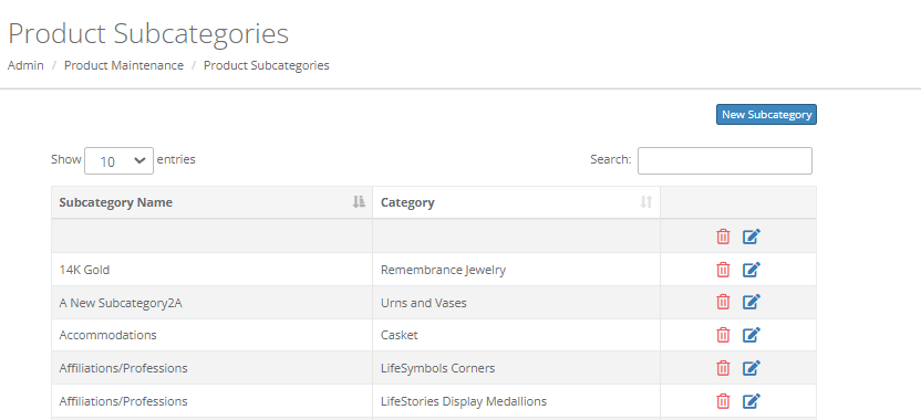 Product Subcategories – Halcyon Help